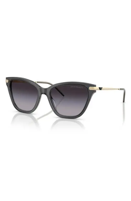 Emporio Armani 54mm Cat Eye Sunglasses - Opal Black/grey Gradient