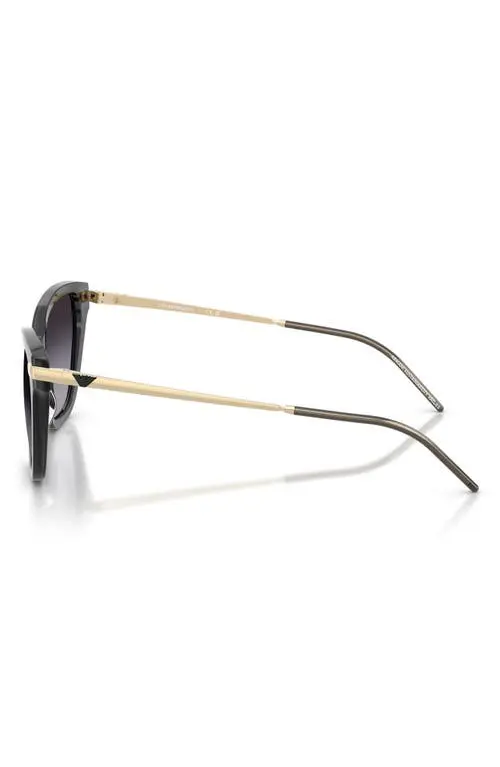 Emporio Armani 54mm Cat Eye Sunglasses - Opal Black/grey Gradient