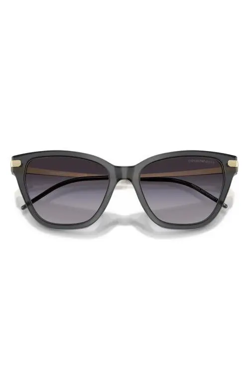 Emporio Armani 54mm Cat Eye Sunglasses - Opal Black/grey Gradient