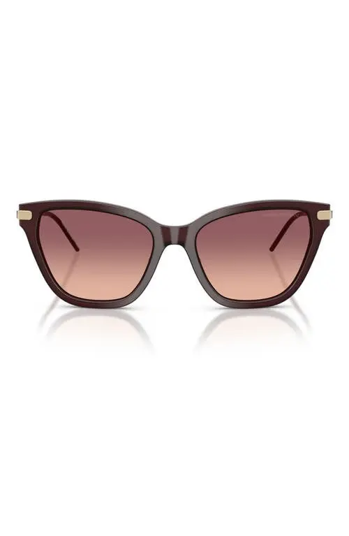 Emporio Armani 54mm Cat Eye Sunglasses - Opal Bordeaux/pink Violet