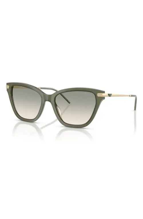 Emporio Armani 54mm Cat Eye Sunglasses - Opal Green/brown/green