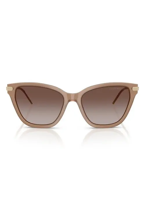 Emporio Armani 54mm Cat Eye Sunglasses - Opal Tundra/gradient Brown