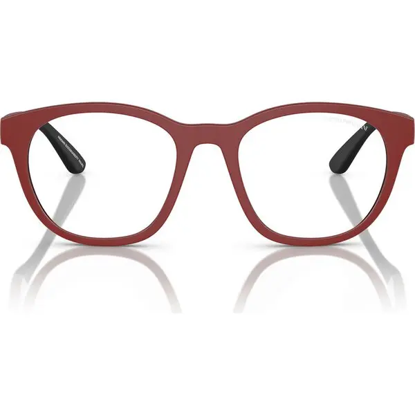 Emporio Armani 47mm Phantos Optical Glasses - Matte Red/clear