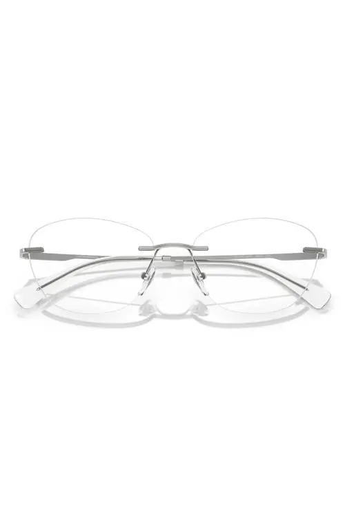 Emporio Armani 55mm Phantos Eyeglasses - Shiny Silver/demo Lens