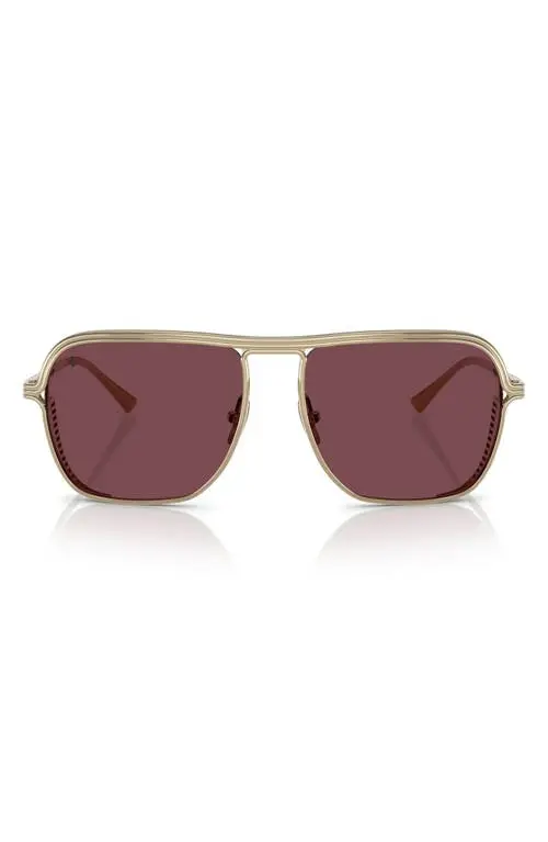 SCUDERIA FERRARI 59mm Square Sunglasses - Pale Gold/bordeaux Ce
