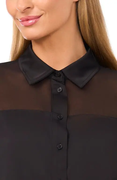 CECE DUPRAZ Sheer Detail Button-up Shirt