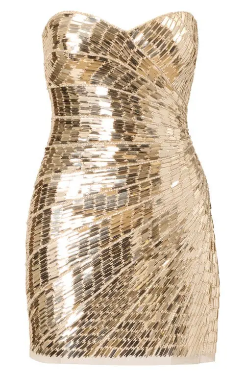 Adrianna Papell Beaded Strapless Mini Dress