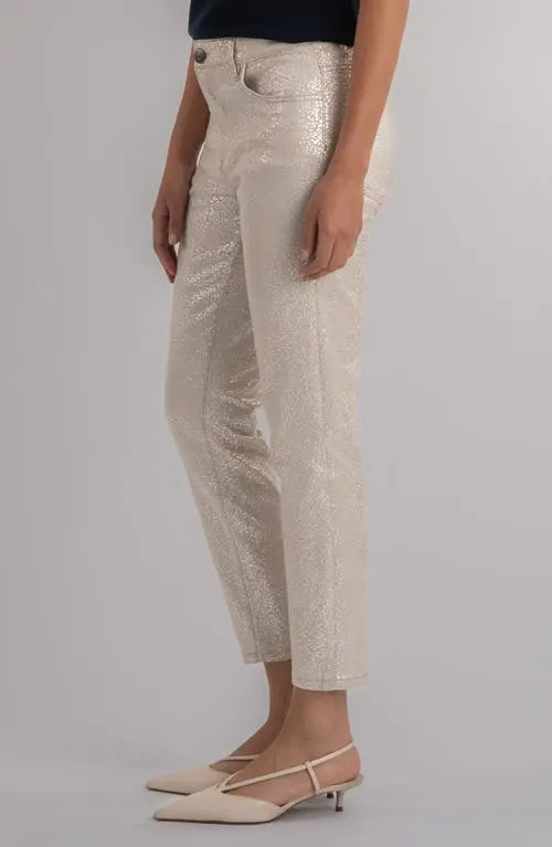 Kut From The Kloth Metallic Coated High-waist Cigarette Jeans
