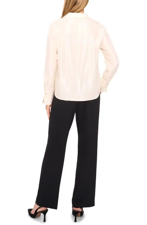 Halogen Collared Crepe Popover Top - Birch