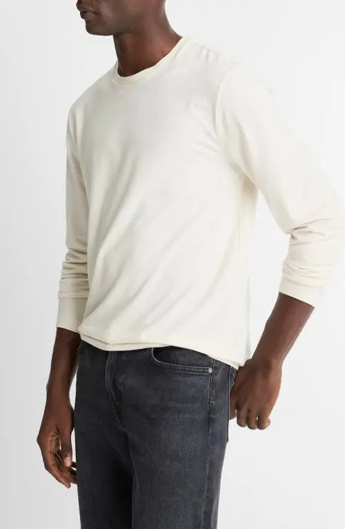 Vince Long Sleeve Cotton & Modal Blend T-shirt - Bone