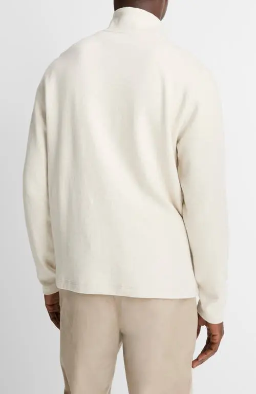 Vince Long Sleeve Stand Collar Cotton Henley