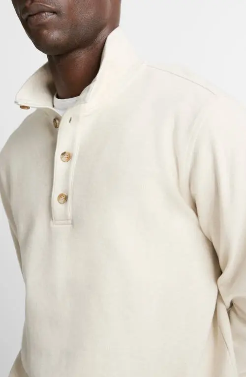 Vince Long Sleeve Stand Collar Cotton Henley