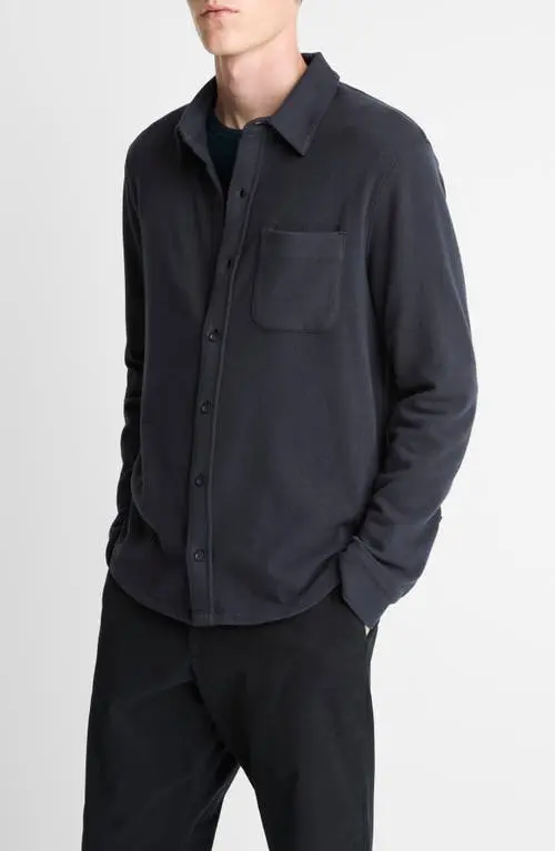 Vince Knit Button-up Shirt Jacket - Coastal
