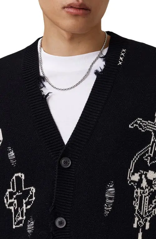 ALLSAINTS Caledon Jacquard Knit Cardigan