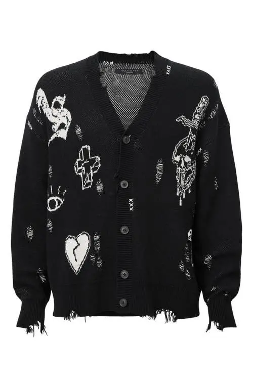 ALLSAINTS Caledon Jacquard Knit Cardigan