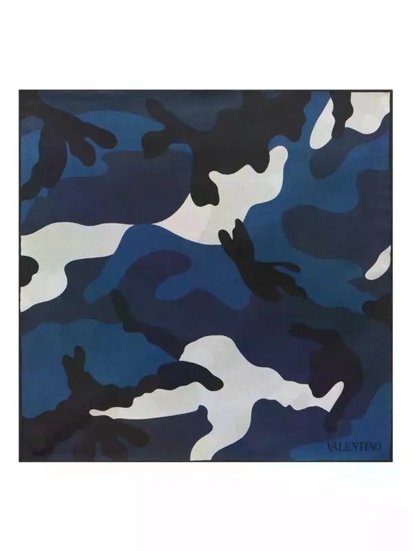 Valentino Garavani Camouflage Scarf - Blue