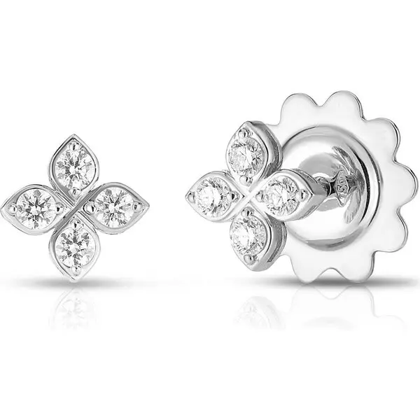 Roberto Coin Love In Verona Diamond Stud Earrings - White