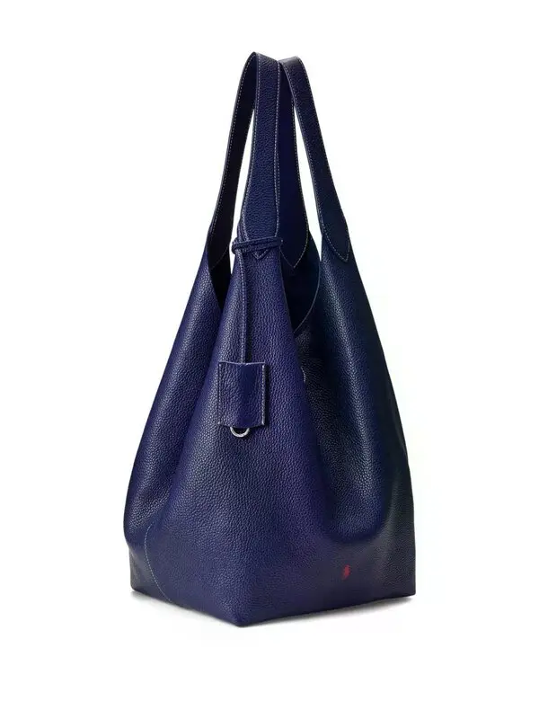 Polo Ralph Lauren Calf Leather Tote Bag - Blue