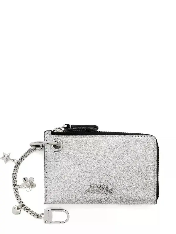 Marc Jacobs The Coated Glitter Leather Wallet - Silver