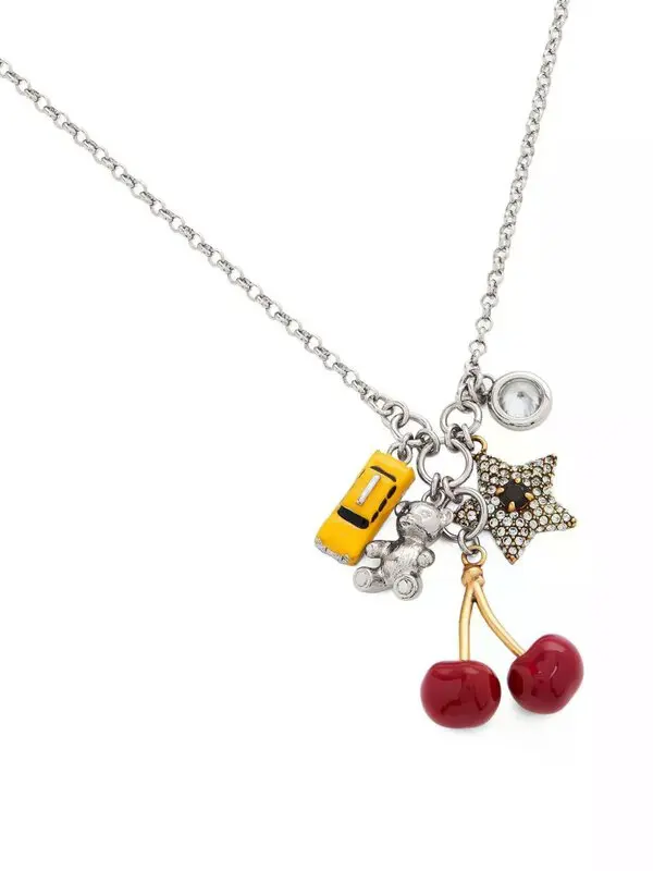 Marc Jacobs Charm-cluster Trinket Necklace - Silver