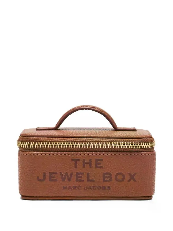 Marc Jacobs The Jewel Zip Leather Jewellery Box - Brown