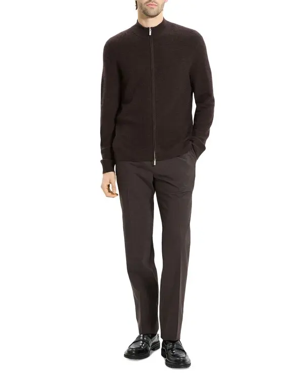 Theory Cashmere Zipper Sweater - Brownmood Melange