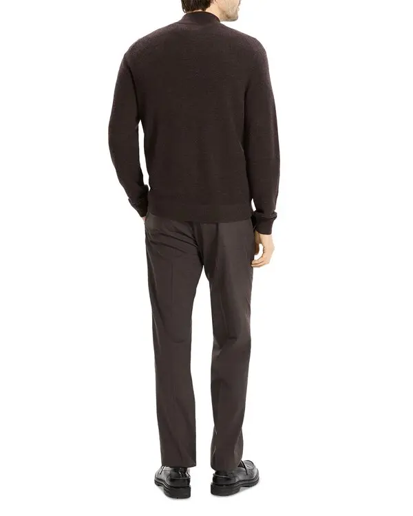 Theory Cashmere Zipper Sweater - Brownmood Melange