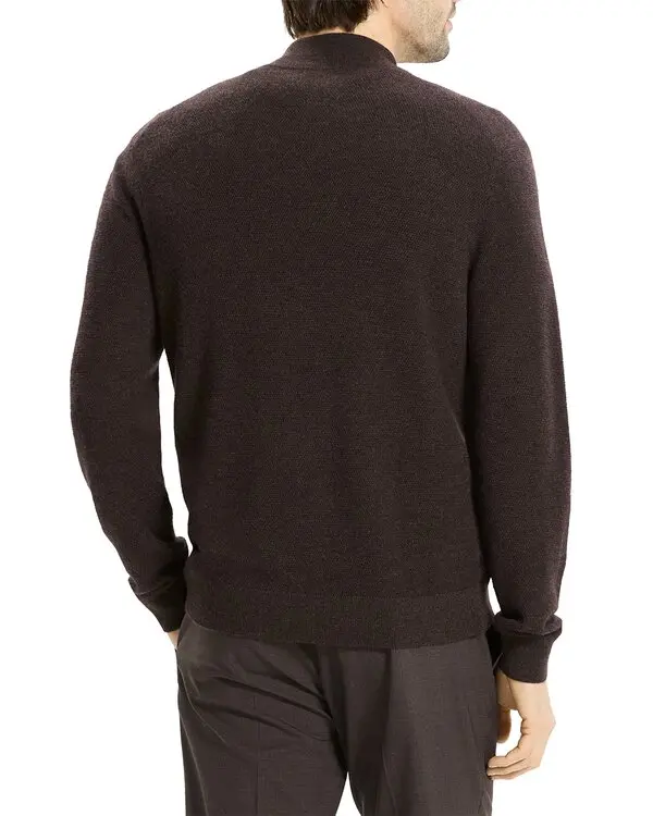 Theory Cashmere Zipper Sweater - Brownmood Melange