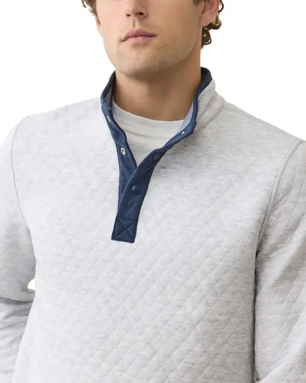Marine Layer Quilted Reversible Pullover - Mid Blue/light Grey