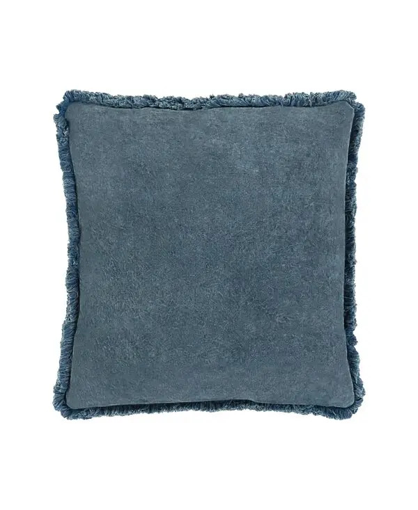 SURYA Washed Cotton Velvet Decorative Pillow - Charcoal