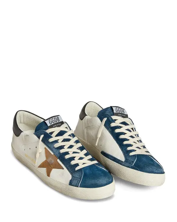 GOLDEN GOOSE Super Star Leather Low Top Sneakers - White Blue