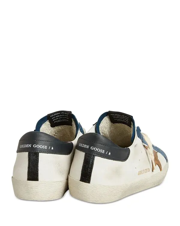 GOLDEN GOOSE Super Star Leather Low Top Sneakers - White Blue