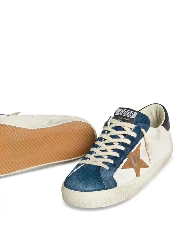 GOLDEN GOOSE Super Star Leather Low Top Sneakers - White Blue