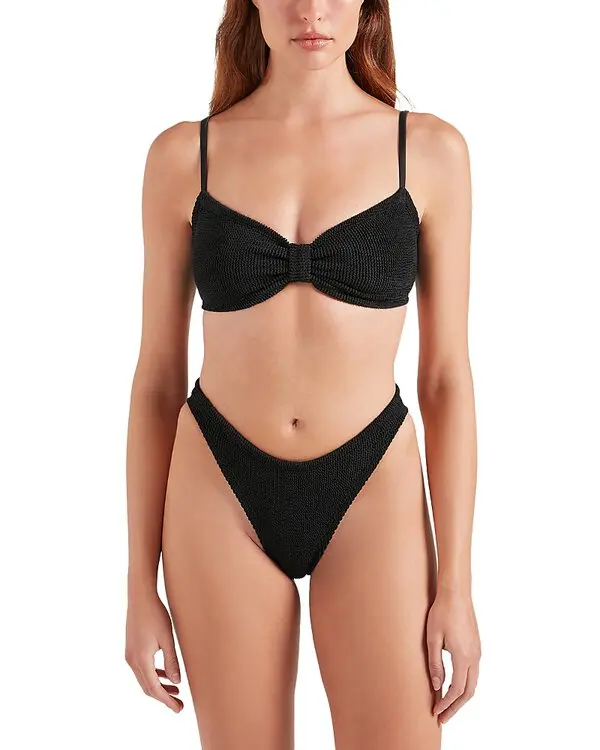 Hunza G Alicia Textured Bikini Top - Black