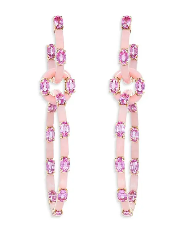 Etho Maria Dolce Pink Opal & Sapphire Earrings In 18k - Rose Gold