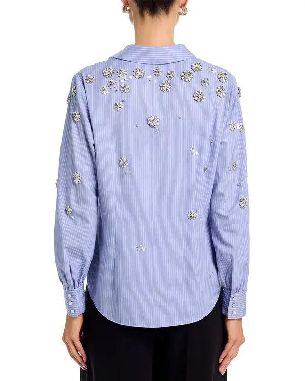 Cinq À Sept Lola Tumbling Flowers Striped Shirt