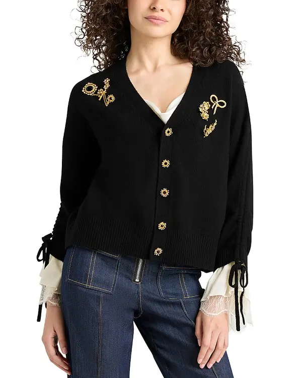 Cinq À Sept Atlas Embellished Cardigan