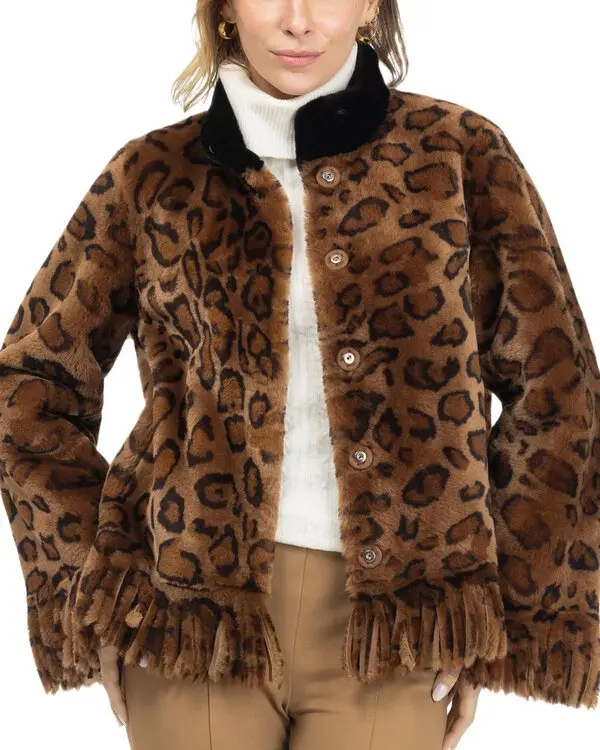 Gorski Shearling Lamb Jacket With Fringe