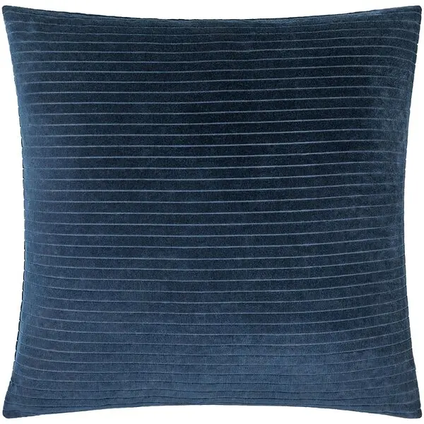 SURYA Cotton Velvet Stripes Decorative Pillow - Navy