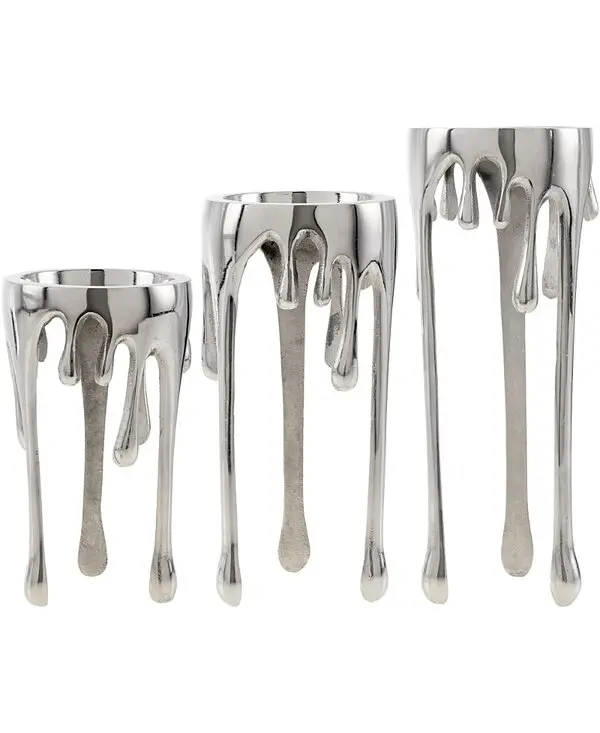 SURYA Castellana Candleholder,set Of 3 - Silver