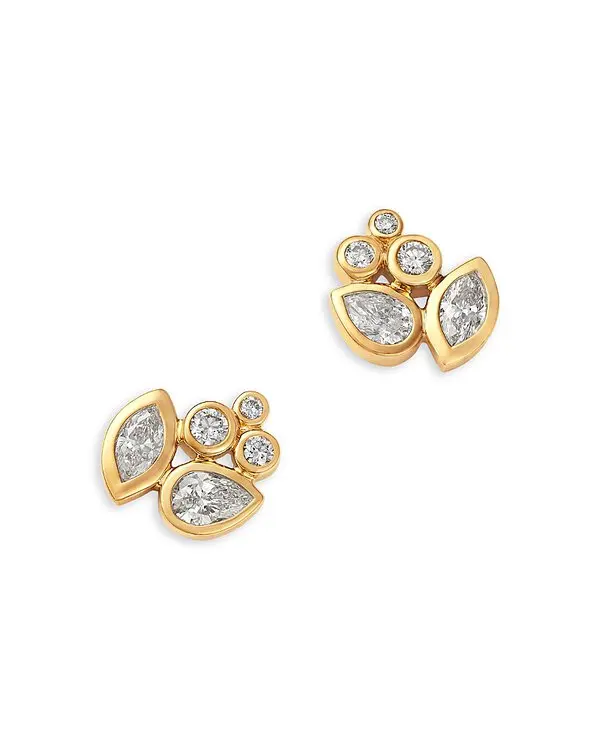 Bloomingdale'S Diamond Cluster Stud Earrings - Gold