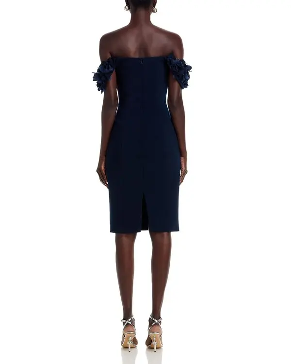 Rickie Freeman For Teri Jon Organza Off-the-shoulder Dress