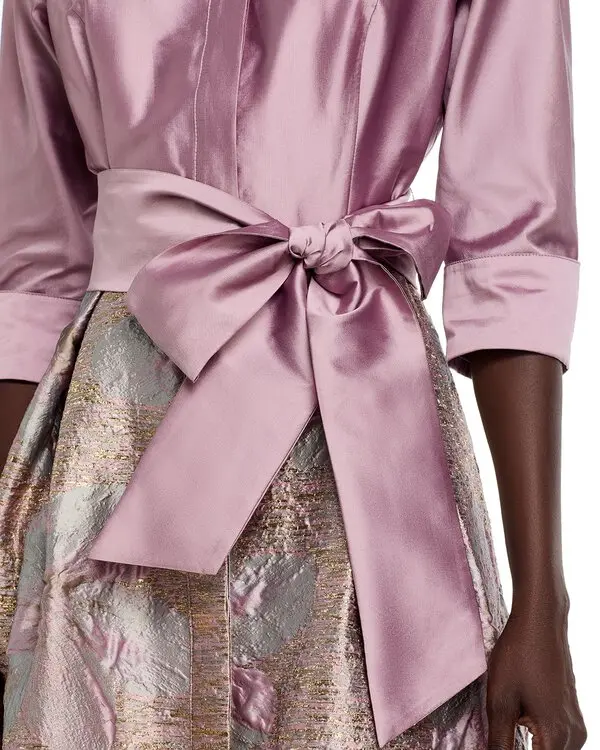 Rickie Freeman For Teri Jon Taffeta Jacquard Shirtdress