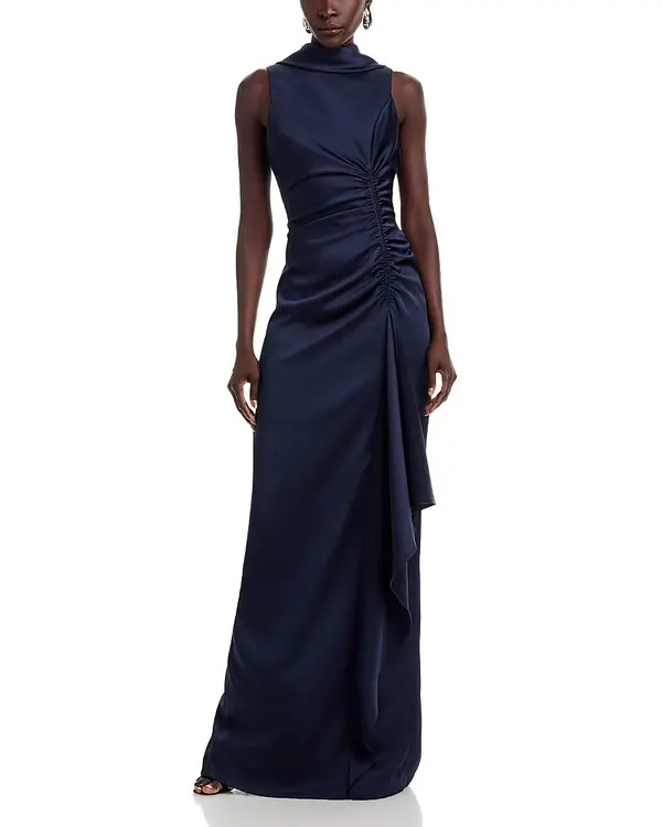 Rickie Freeman For Teri Jon Charmeuse Roll Collar Gown