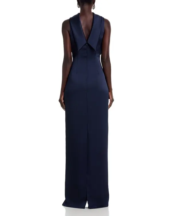 Rickie Freeman For Teri Jon Charmeuse Roll Collar Gown