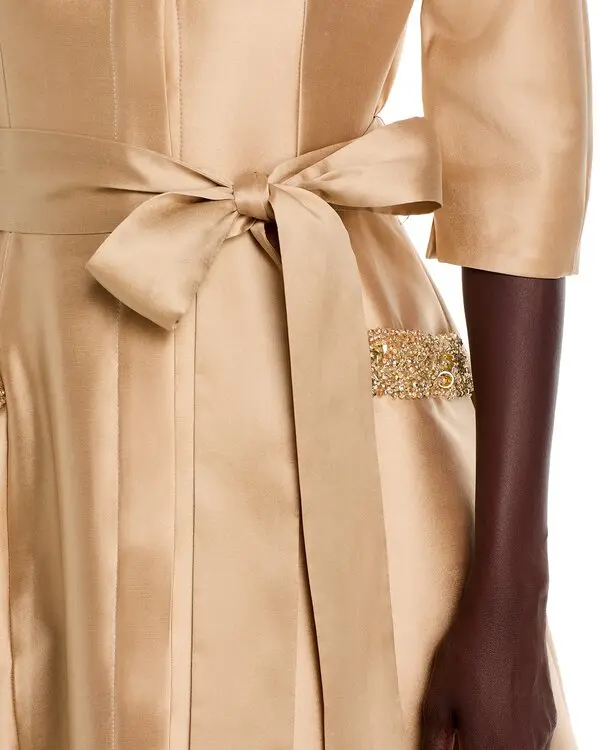 Rickie Freeman For Teri Jon Mikado Bead Collar Gown