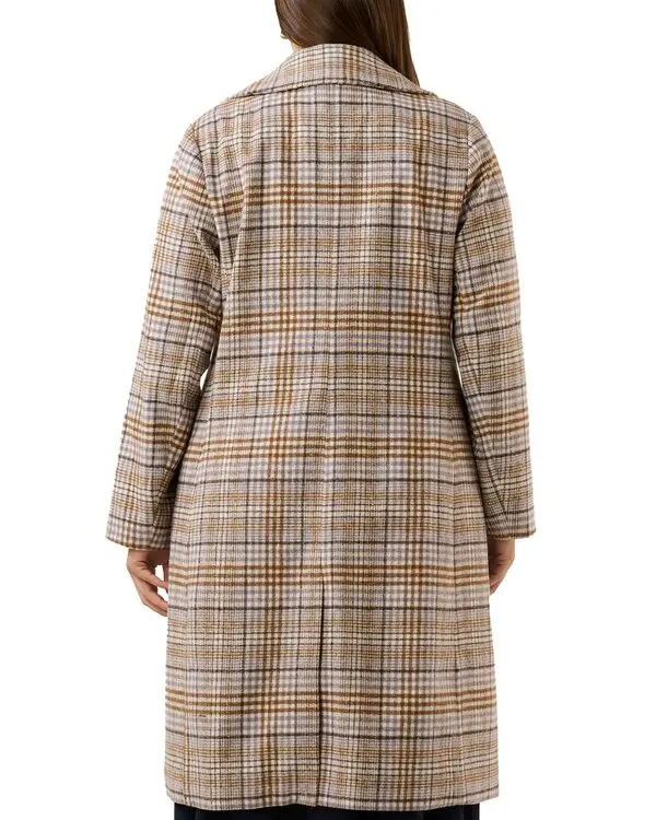 ESTELLE Plaid Double Breasted Coat