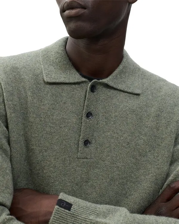 Rag & Bone Declan Cashmere Polo Sweater