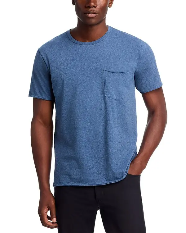Rag & Bone Miles Melange Pocket Tee - Heather Navy