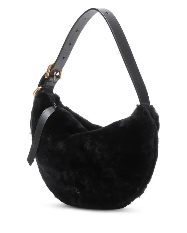 Rag & Bone Mercer Small Shearling Hobo Bag - Black